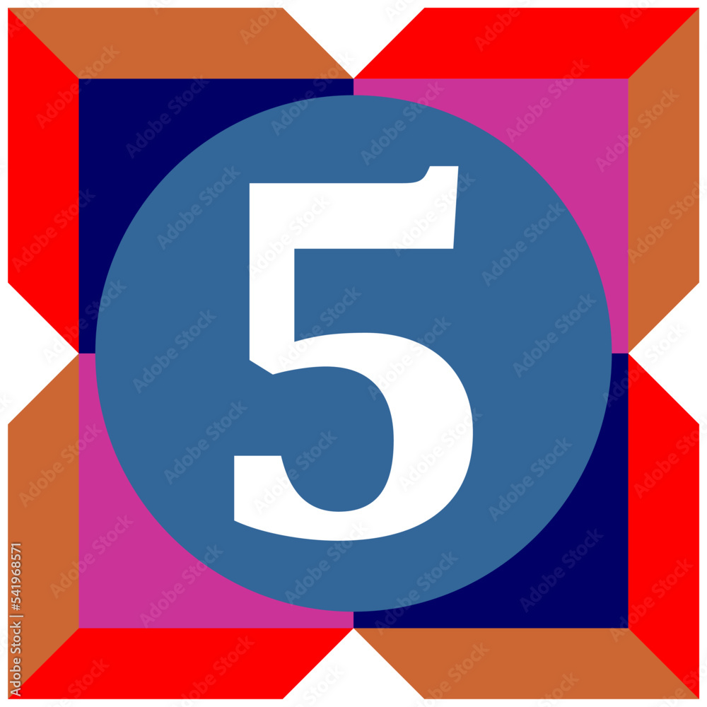 Vector Design. White Numbers With Circles Stock Vector | Adobe Stock