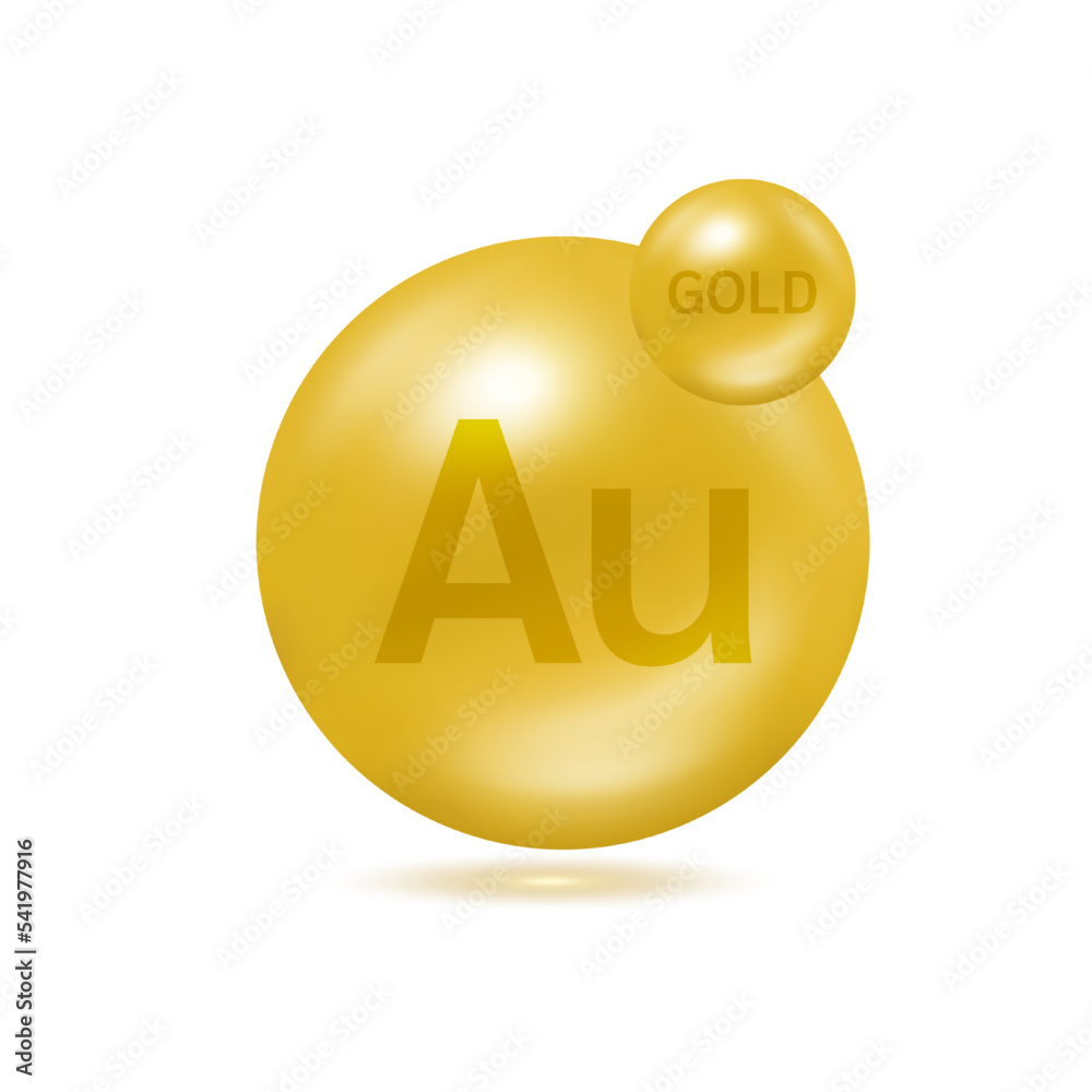Gold molecule models. Ecology and biochemistry concept. Isolated ...
