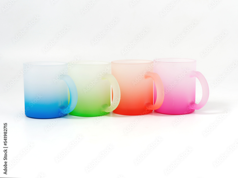 matte color glass cup with gradient for thermal image transfer Stock ...