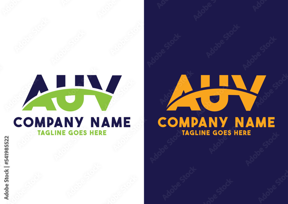 Letter AUV logo design vector template, AUV logo Stock Vector | Adobe Stock