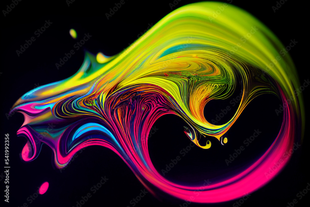 Liquid splashes on black background, background image for computer and ...