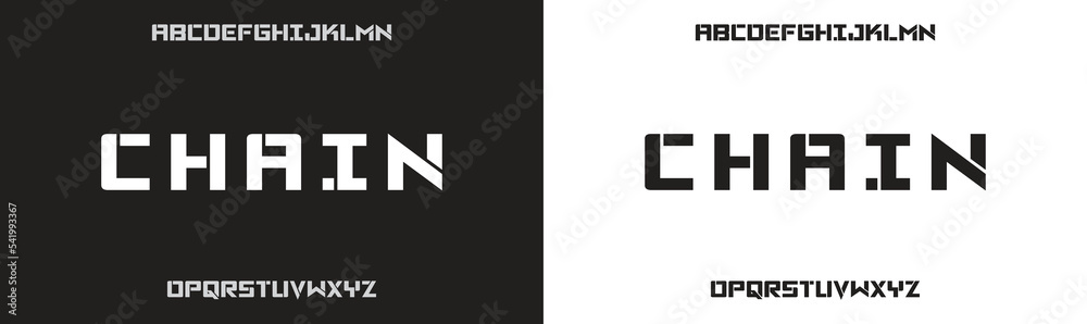 CHAIN Elegant Modern alphabet letters font. Classic Tech Lettering ...