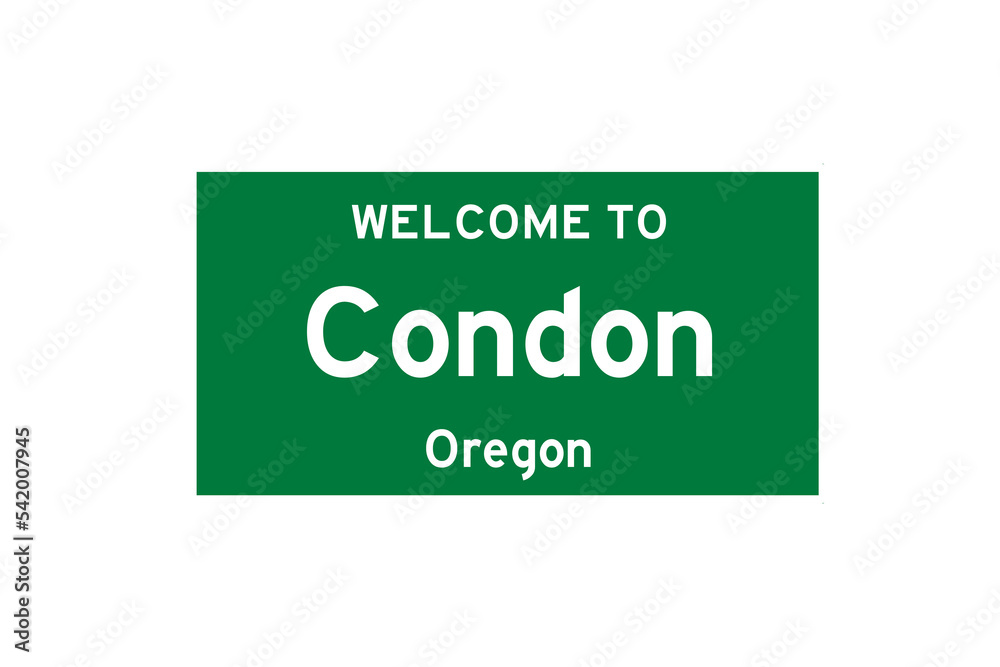 Condon, Oregon, USA. City limit sign on transparent background. Stock ...