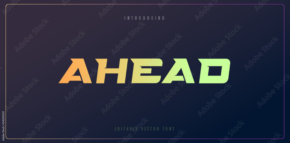 Ahead text sport Modern Italic Alphabet Font Template. Typography urban ...