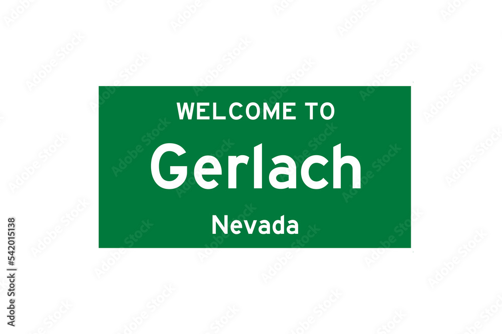 Gerlach, Nevada, USA. City limit sign on transparent background. Stock ...