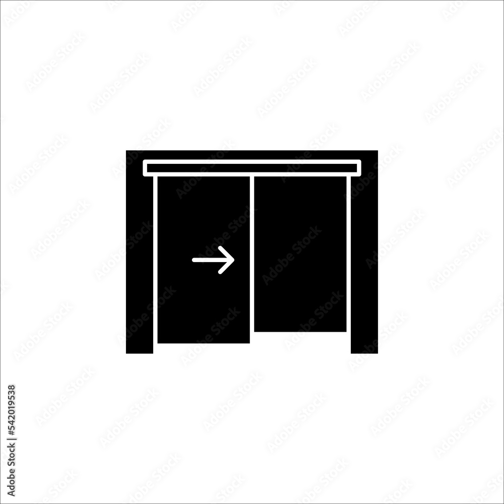 sliding door line icon vector. sliding door sign. automatic door vector ...
