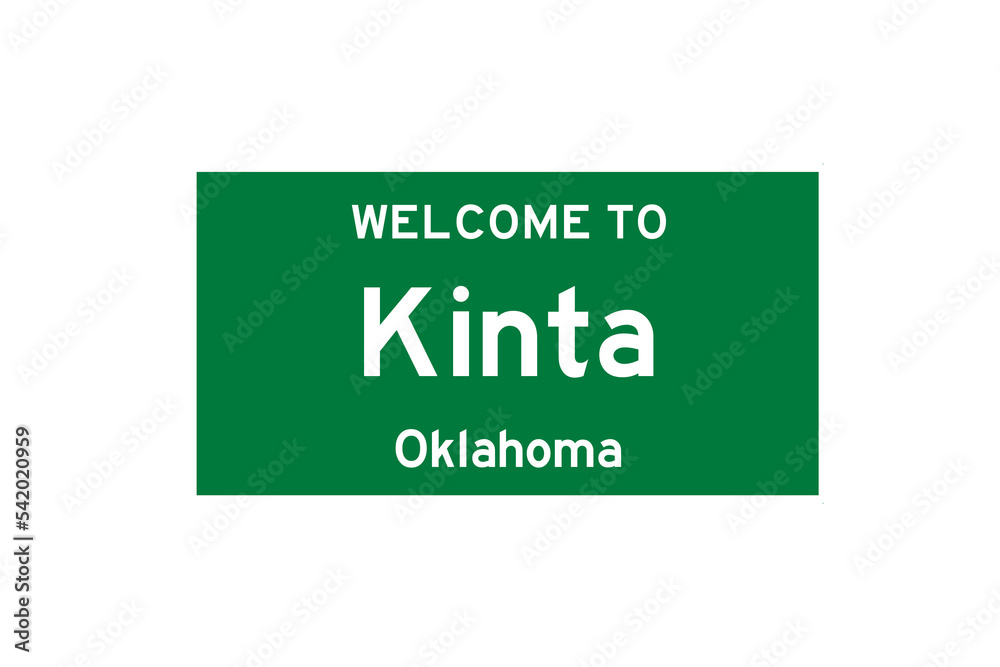 Kinta, Oklahoma, USA. City limit sign on transparent background. Stock ...