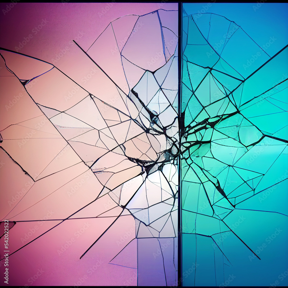 Shattered Blue and Pink Glass | Created Using Midjourney and Photoshop ...