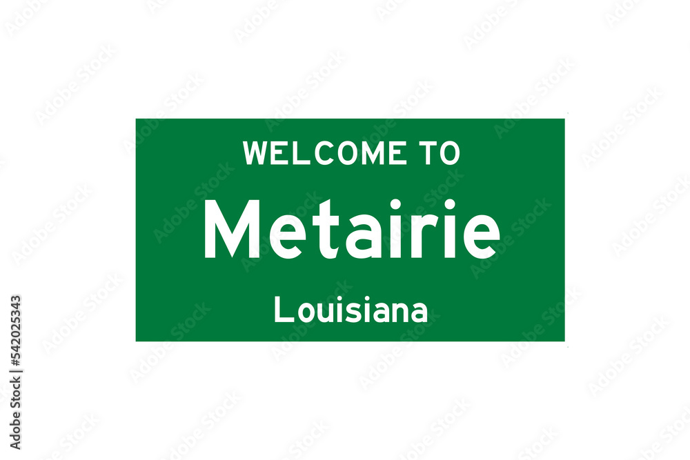 Metairie, Louisiana, USA. City limit sign on transparent background ...