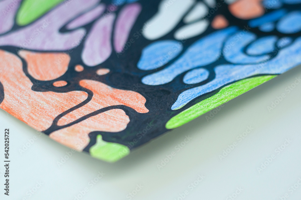 Hand drawn neurographic drawing. Neurographics is psychological method ...