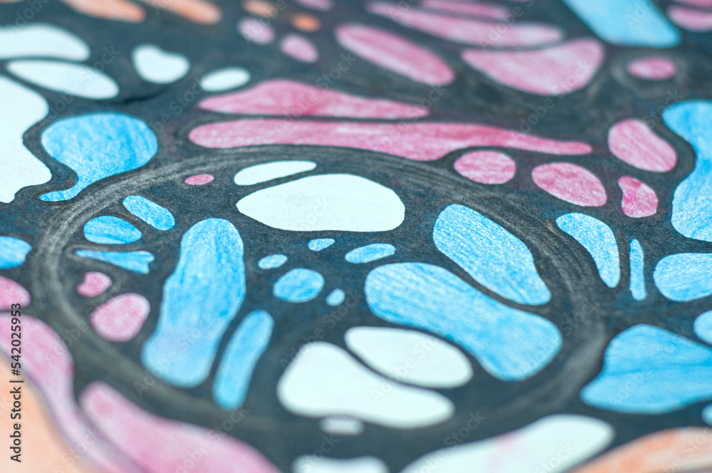 Hand drawn neurographic drawing. Neurographics is psychological method ...