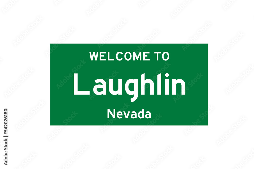 Laughlin, Nevada, USA. City limit sign on transparent background. Stock ...