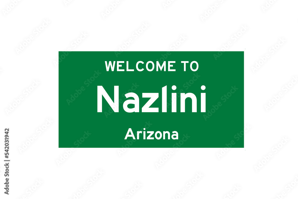 Nazlini, Arizona, USA. City limit sign on transparent background. Stock ...