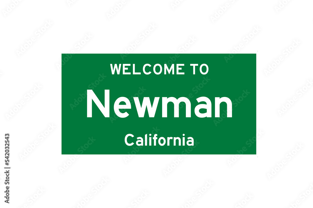 Newman, California, USA. City limit sign on transparent background ...
