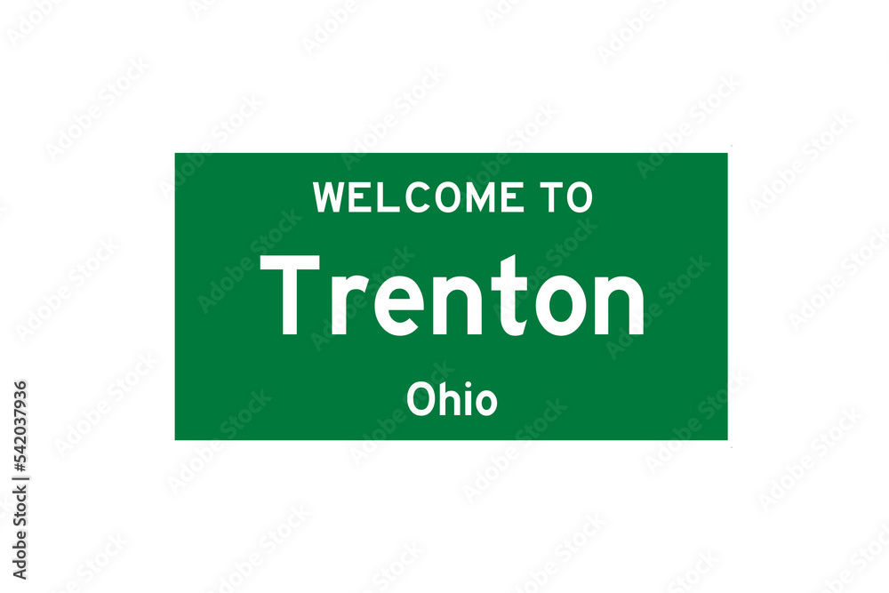 Trenton, Ohio, USA. City limit sign on transparent background. Stock ...