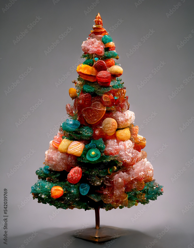 Beautiful Christmas Tree Made of Yummy Candies, Clean Background for ...