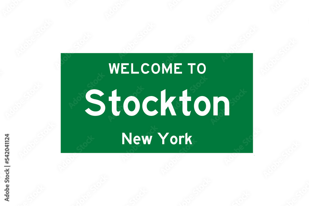 Stockton, New York, USA. City limit sign on transparent background ...