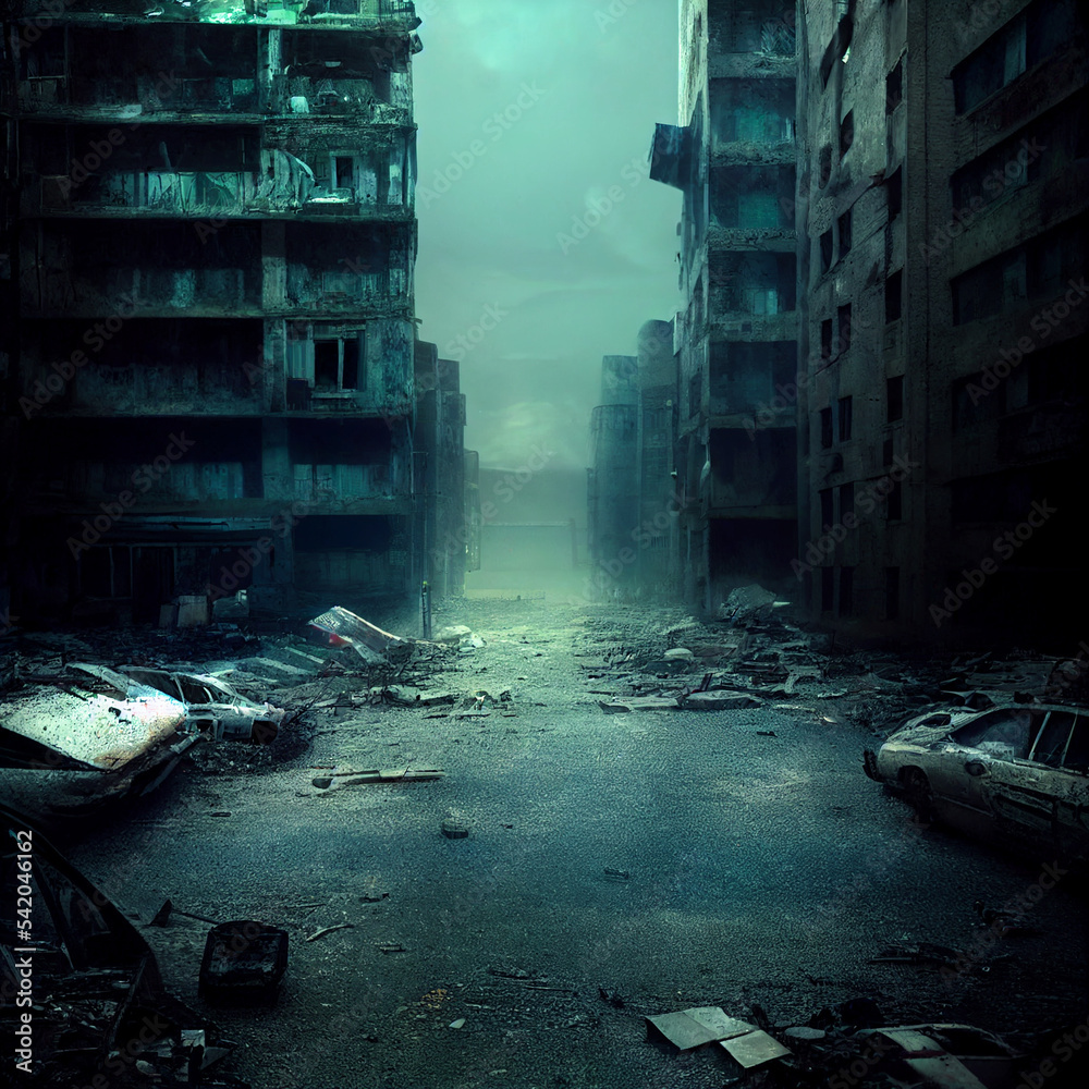 The world after the atomic bomb, nuclear war, post-apocalyptic city ...