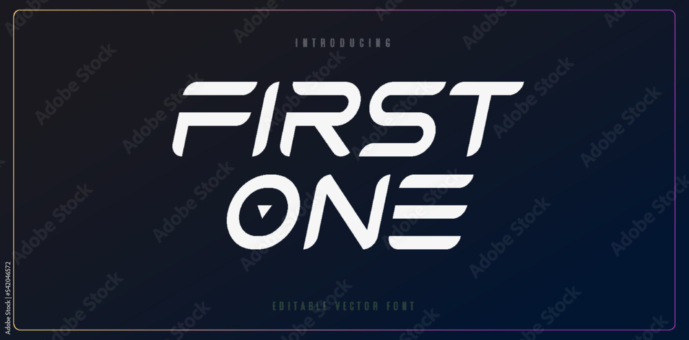 First One Sport Modern Italic Alphabet Font Template. Typography urban ...