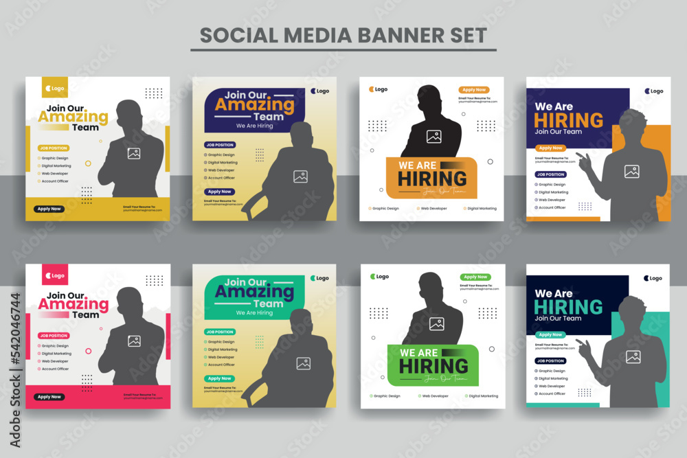 We are hiring social media post banner template or job vacancy square ...