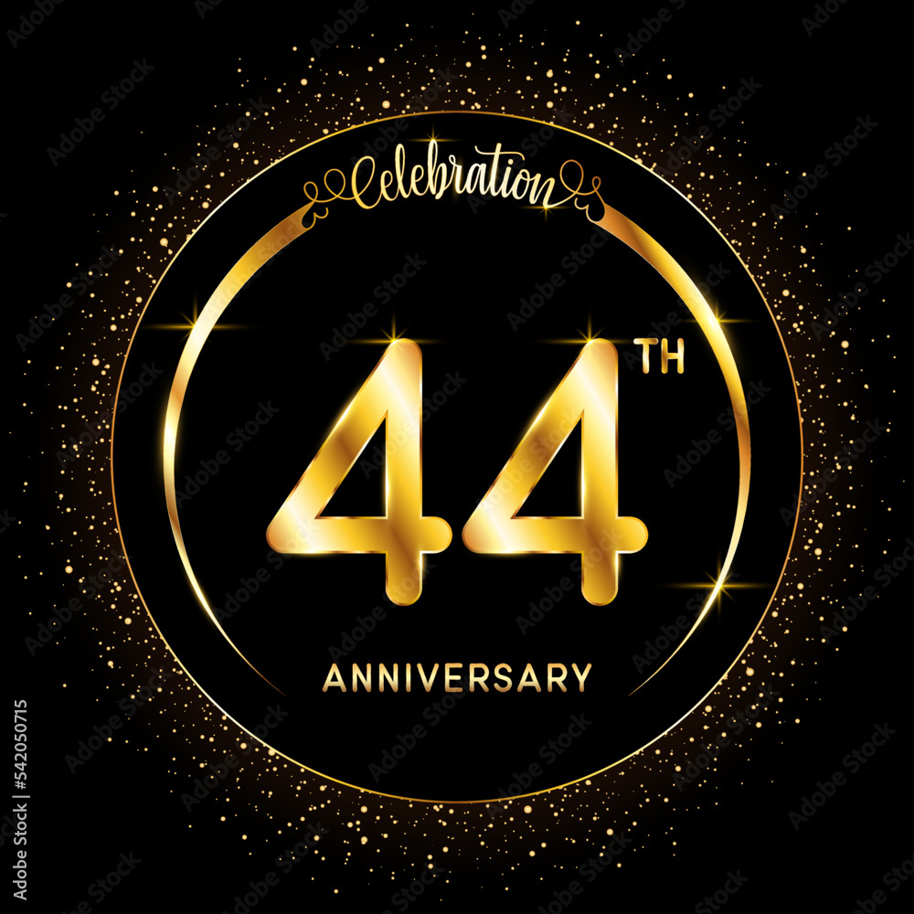 44th Anniversary. Perfect logo design to celebrate Anniversary with ...