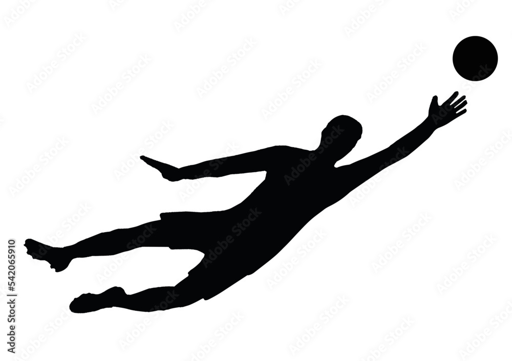 Silhouette Goalkeeper Football Player Stock Vector | Adobe Stock