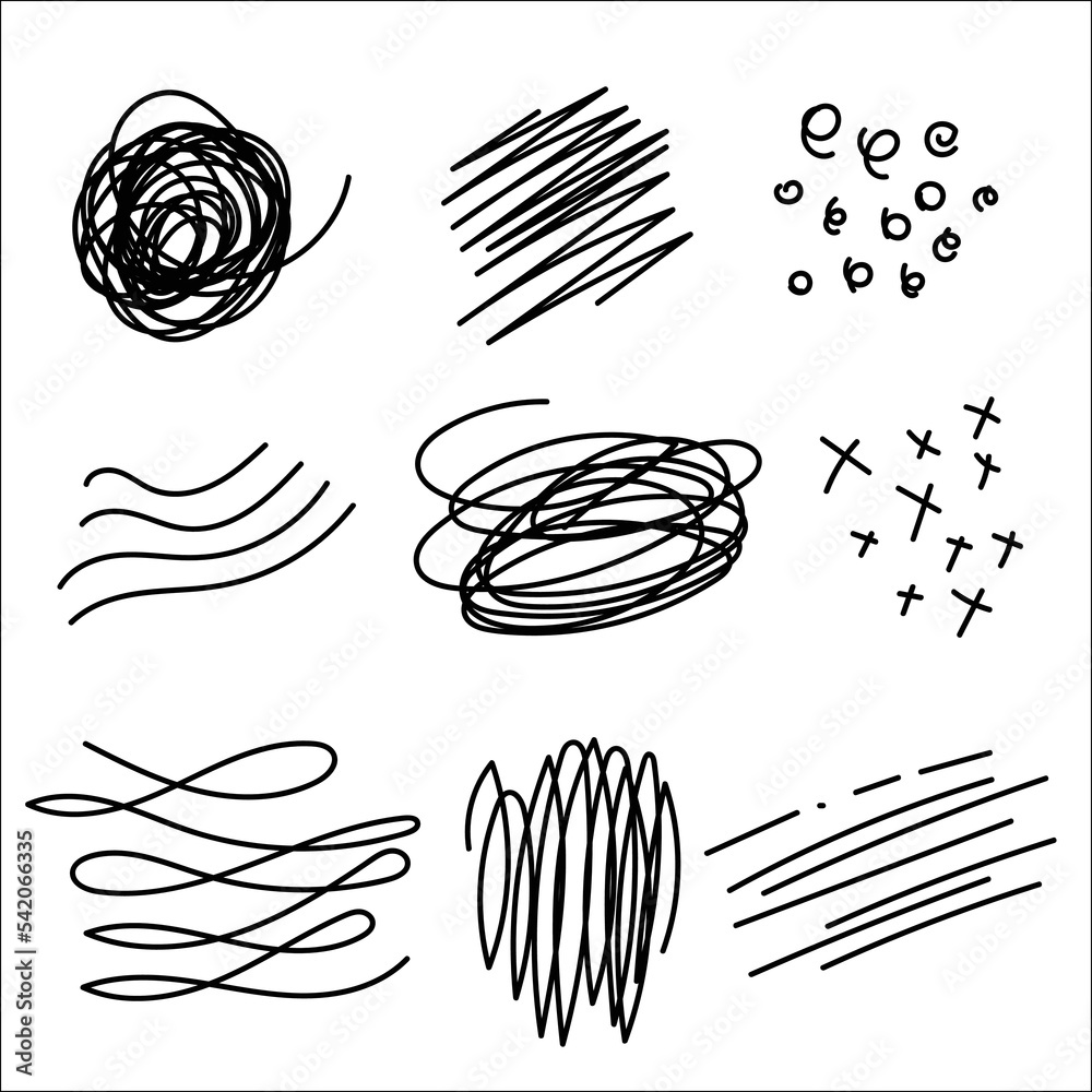 Scribbles Black And White Background