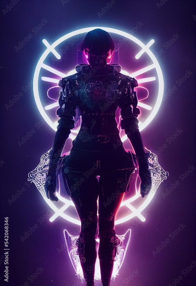 A fictional person, not based on a real person. Portrait of a sci-fi ...