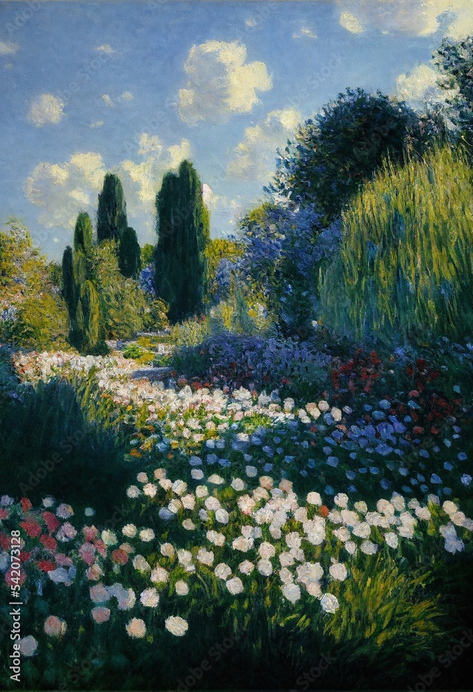 lake pond with flowers, lilies water, waterlilies, Claude Monet garden ...