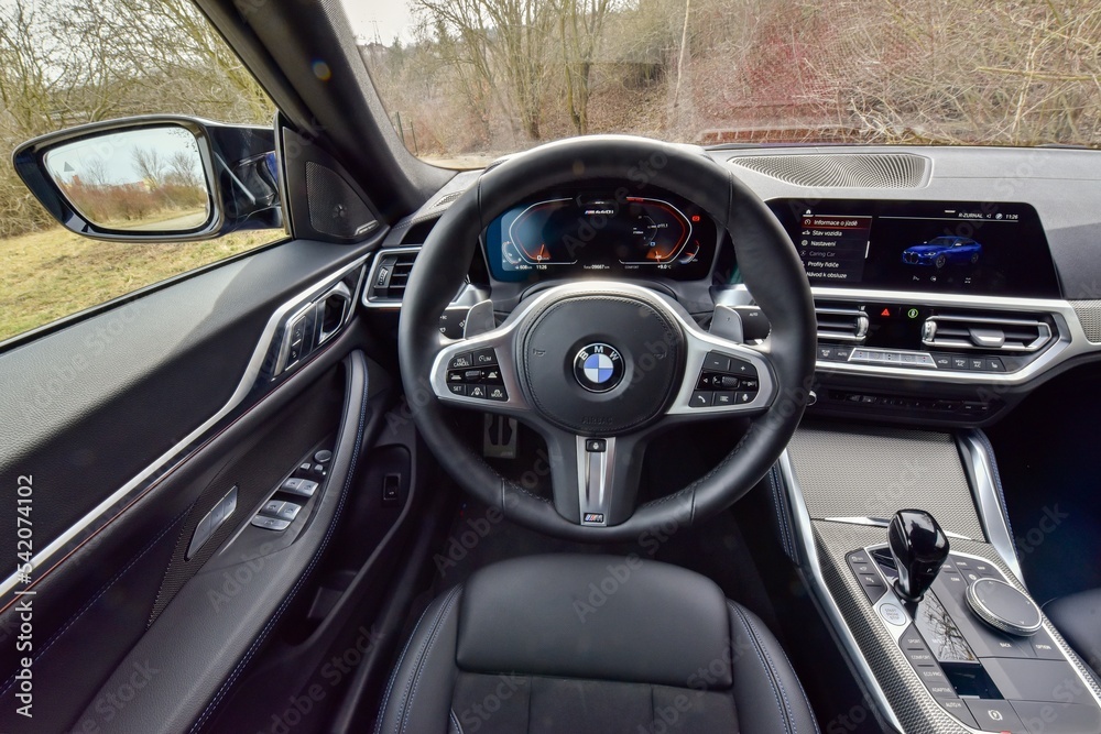 BMW M440i xDrive Gran Coupe. Cabin interior - driver's workplace. 03-15 ...