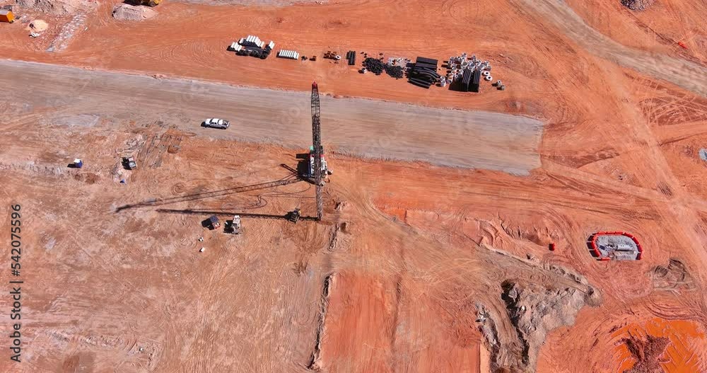 Work on vertical piling foundations using truck mounted pump ...