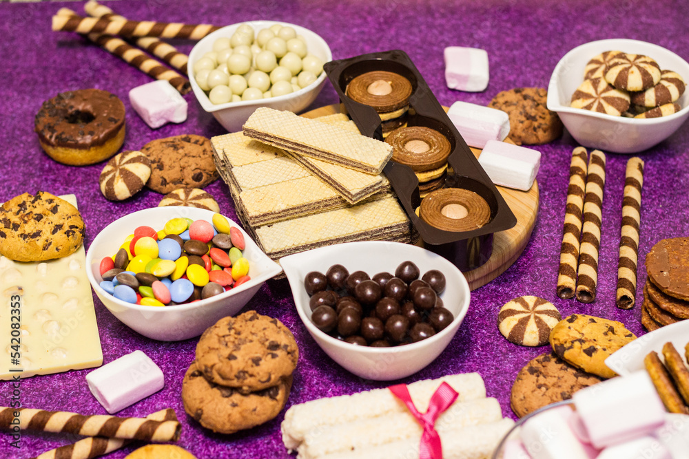 Chocolate and biscuits background. Chocolate and biscuits background ...