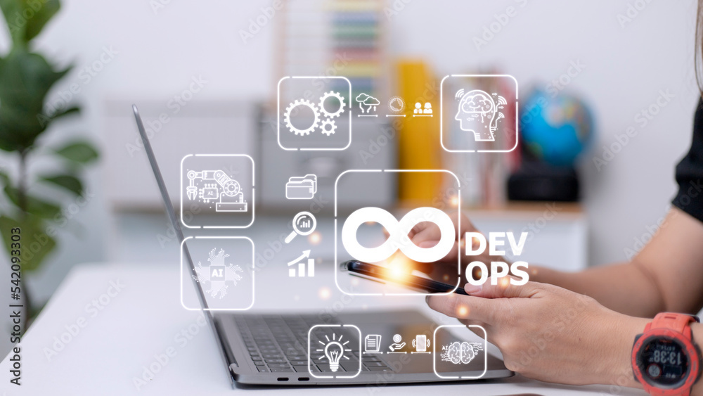 DevOps concept, software development and IT operations, agile programming Stock Photo | Adobe Stock