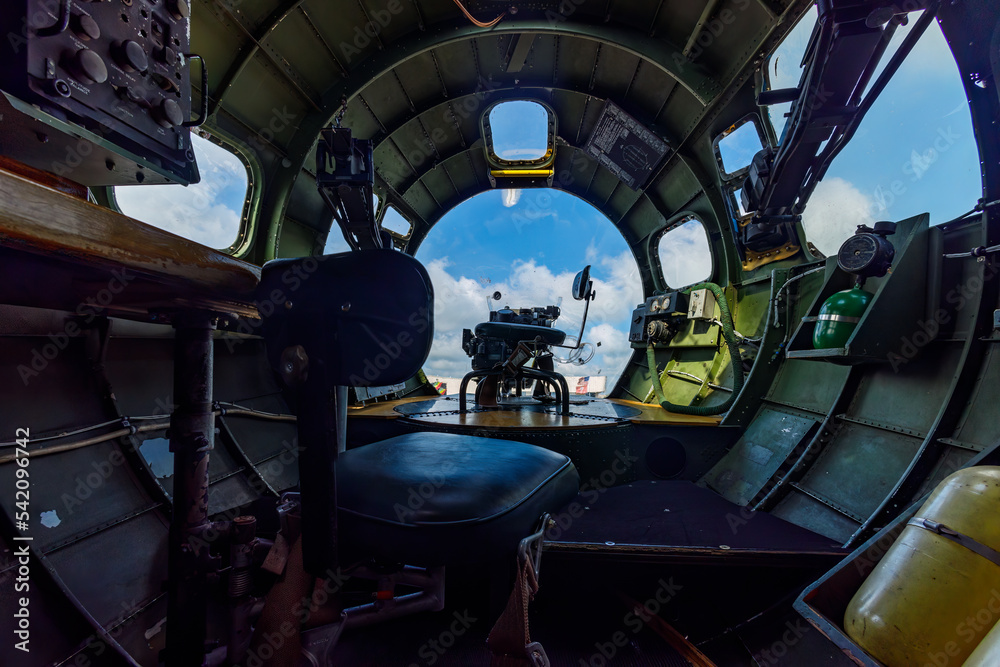 inside of bombardiers compartment of B-17 flying fortress Texas Raiders ...