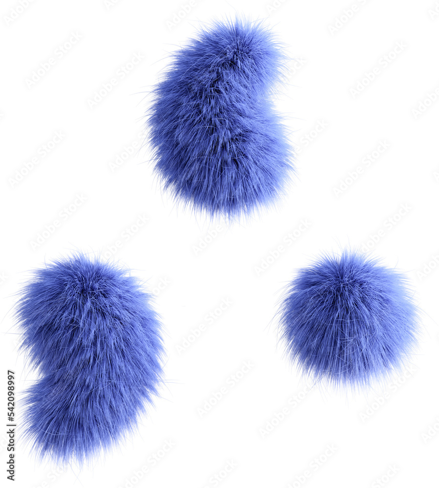 Blue 3D Fluffy Symbols Apostrophe, Comma and Dot. 3d render ...