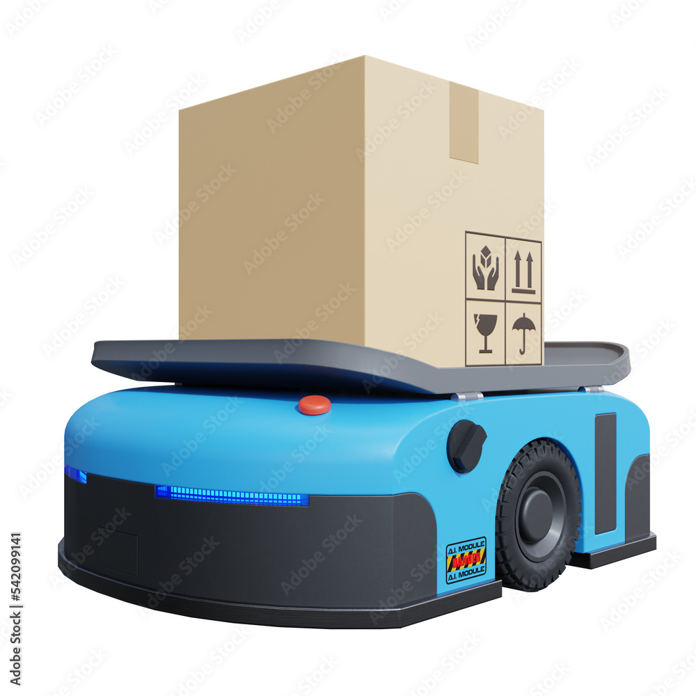 Poster Robot automated guided vehicle AGV on transparent background ...