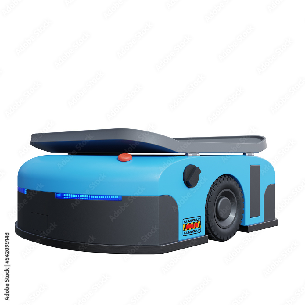 Robot automated guided vehicle AGV on transparent background. Stock ...
