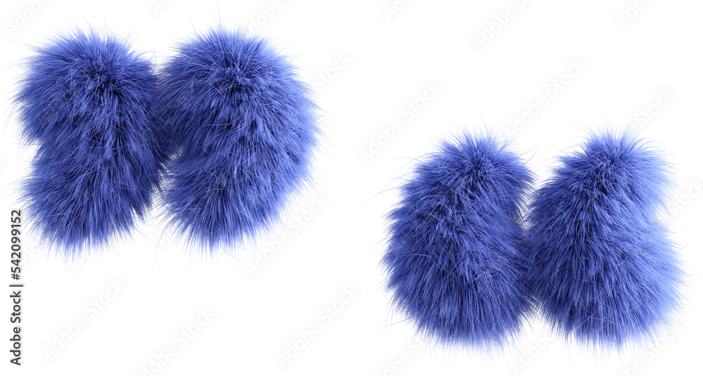Blue 3D Fluffy Symbol Quotes. 3d render illustration isolated on ...