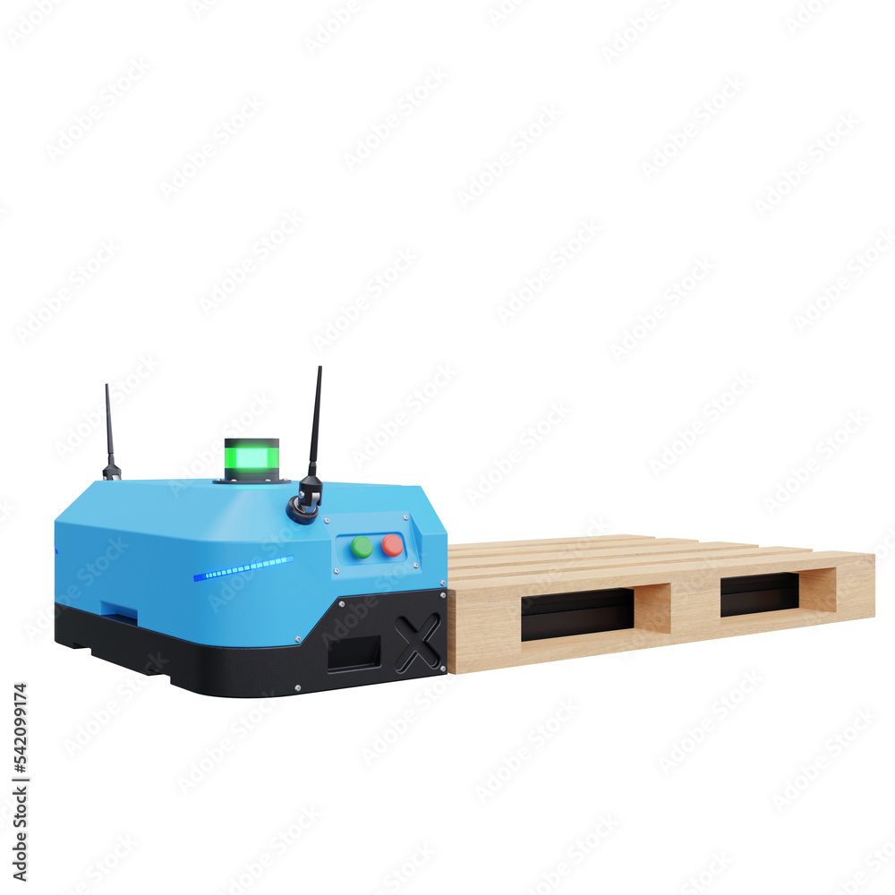 Robot automated guided vehicle AGV on transparent background. Stock ...