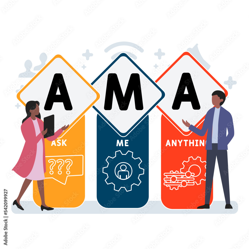 AMA - Ask me anything acronym. business concept background. vector ...