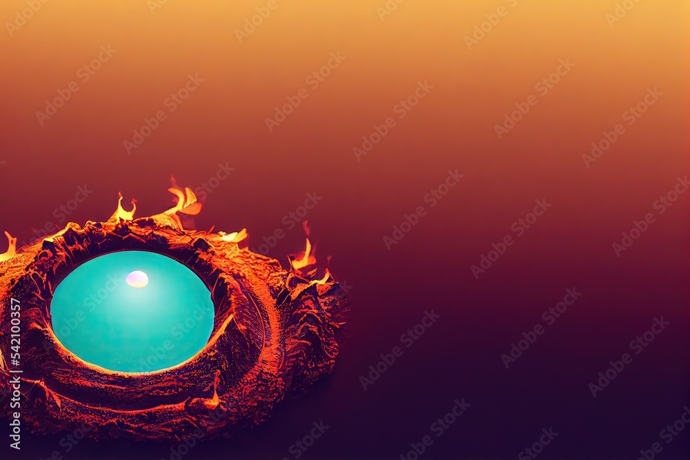 3D rendered computer generated image of Christian hell. A hellish ...