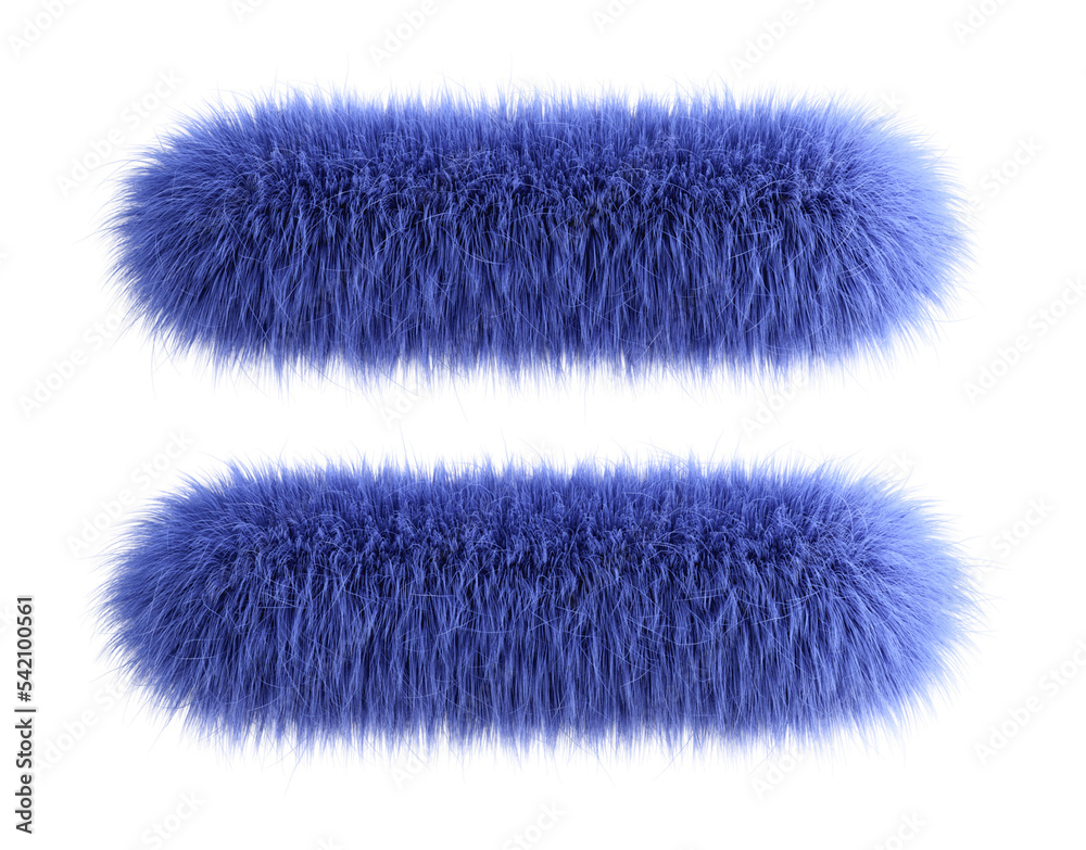 Blue 3D Fluffy Symbol Equals. 3d render illustration isolated on ...