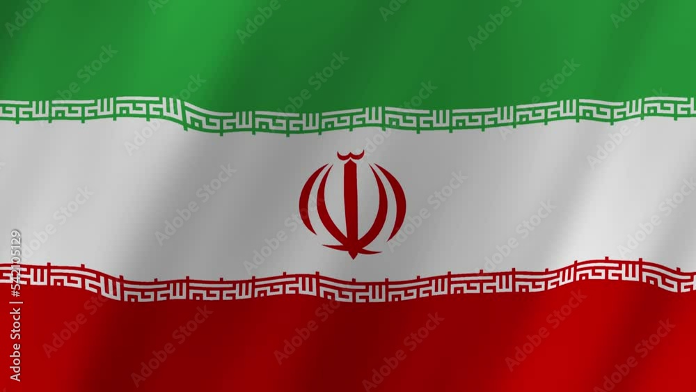 Iran flag waving animation. seamless loop animation flag video waving ...
