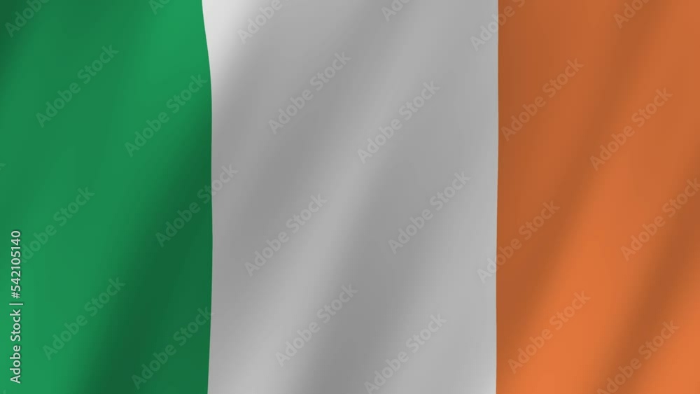 Ireland flag waving animation. seamless loop animation flag video ...