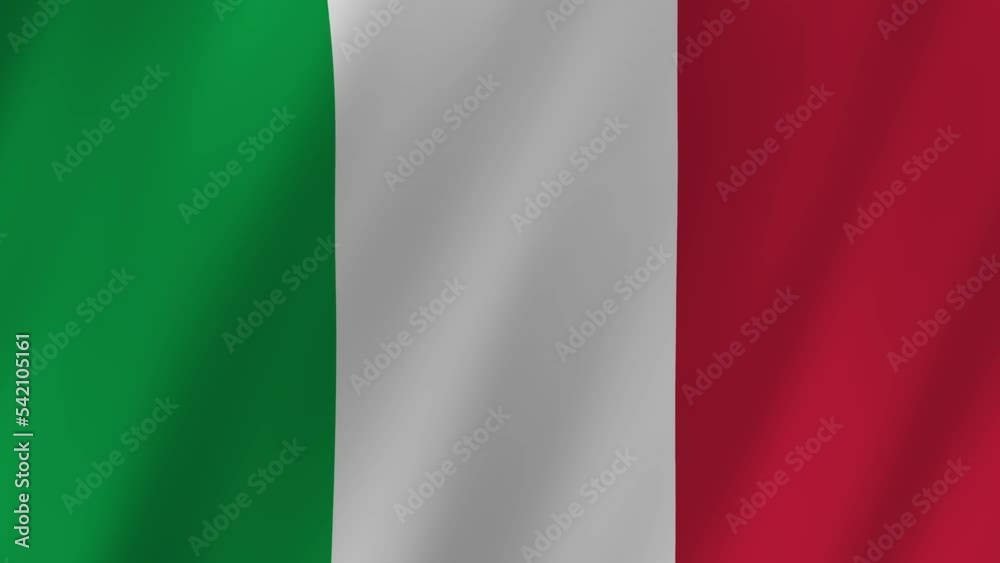 Italy flag waving animation. seamless loop animation flag video waving ...