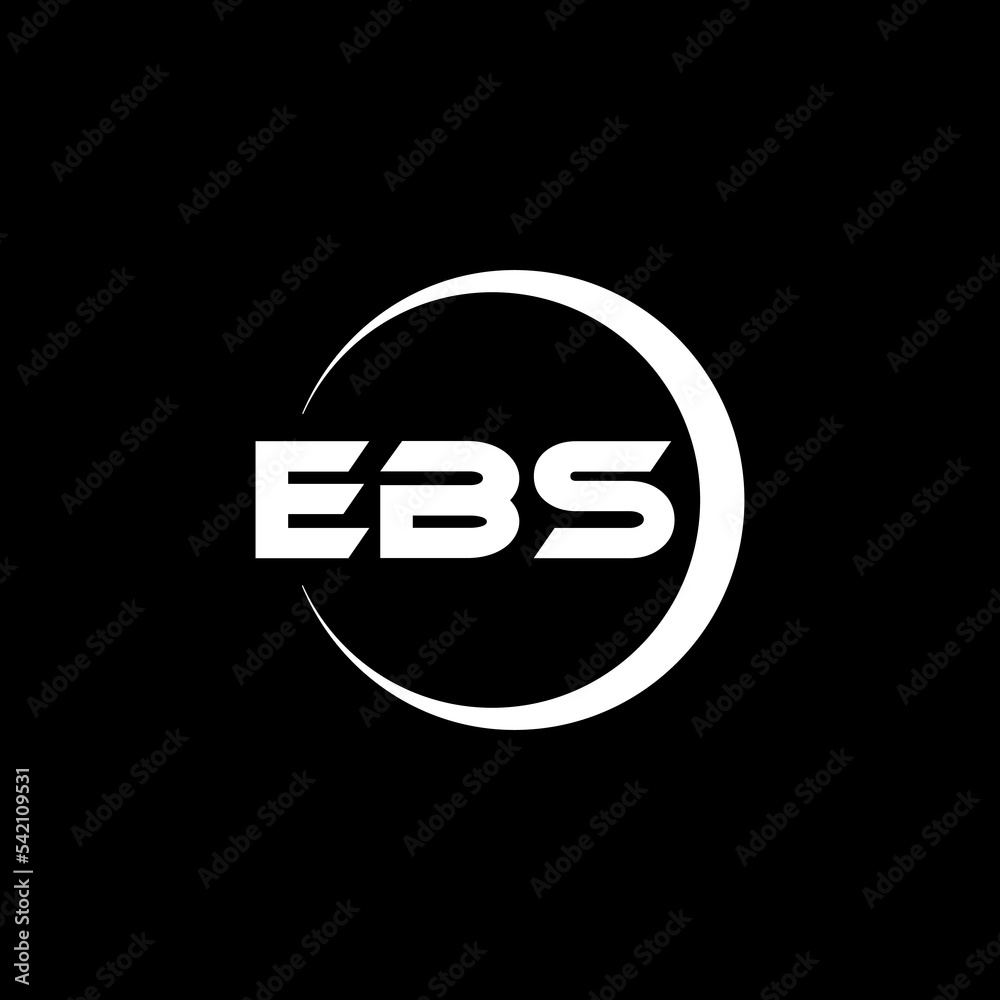 EBS letter logo design with black background in illustrator, cube logo ...