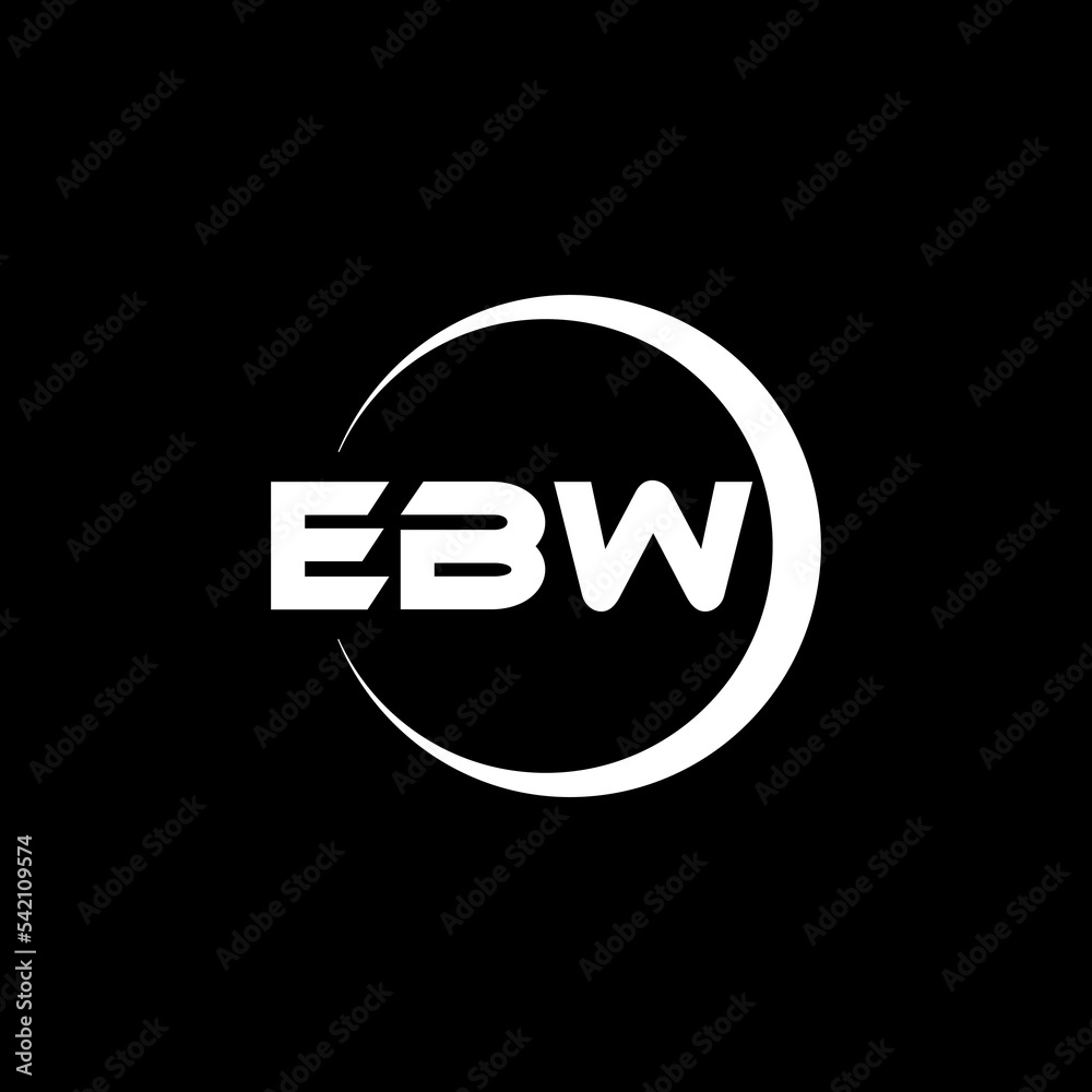 EBW letter logo design with black background in illustrator, cube logo ...