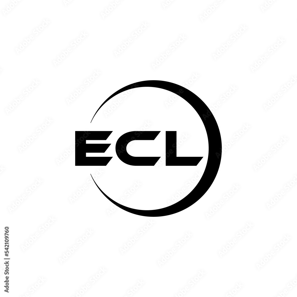 ECL letter logo design with white background in illustrator, cube logo ...