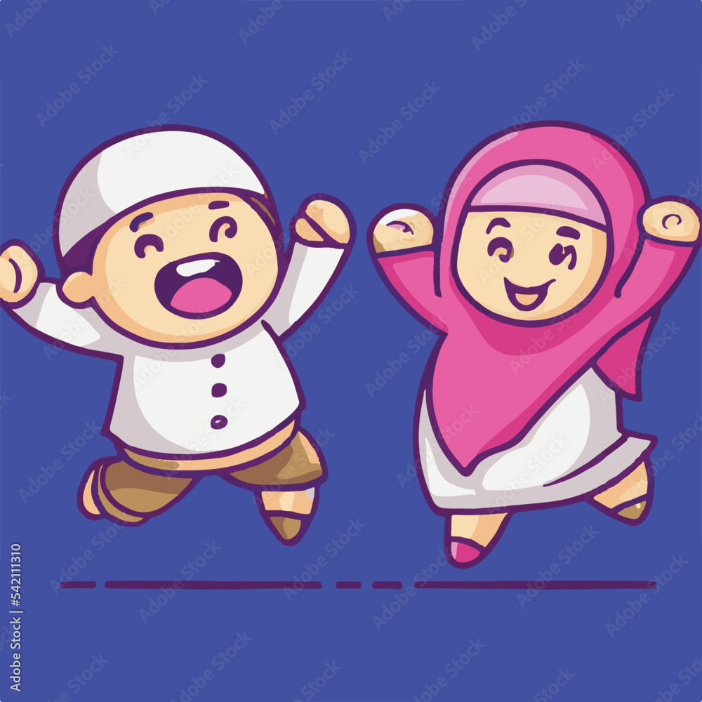 Cute kids vector illustration. chibi cartoon style. colorful Stock ...