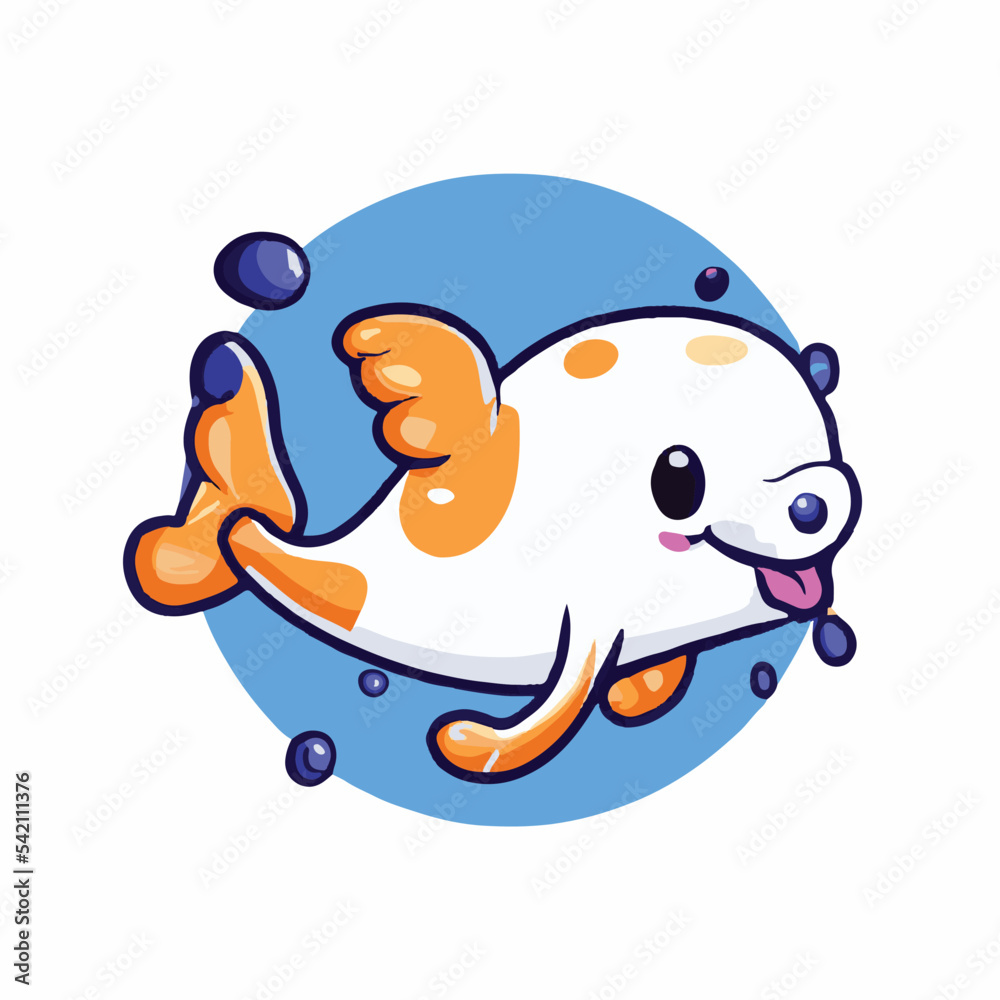 Cute fish vector illustration. chibi cartoon style. colorful Stock ...